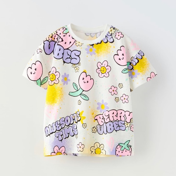 Zara | Shirts & Tops | Zara Graffiti T Shirt | Poshmark